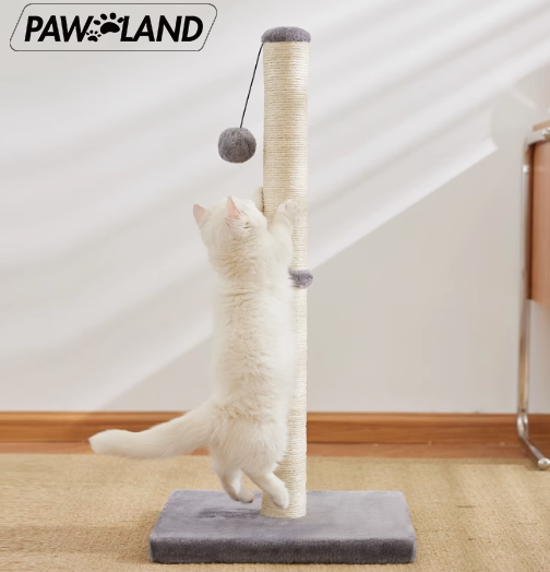 PAWLAND Sturdy Cat Scratching Post with Wide Base - Anti-Tip Design, A ...