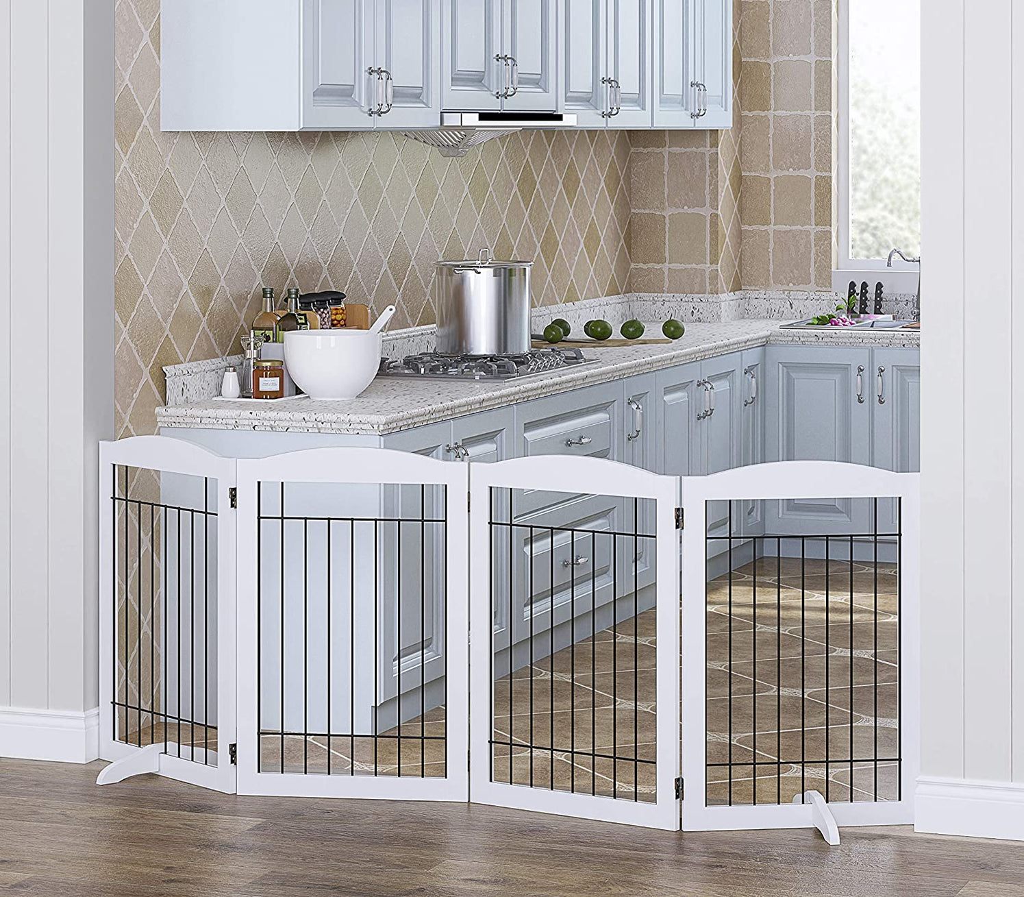 SPIRICH HOME 20In Steel Wire Pet Gate White & Espresso– spirichhome